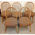 Ercol mid-century set of 4+1 Windsor "hoop back" chairs, 4 with ...