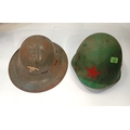 A Chinese military helmet and another