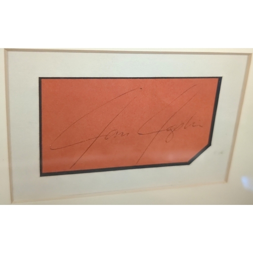 Two framed Autographs/ Signatures Janis Joplin pen on orange card with ...