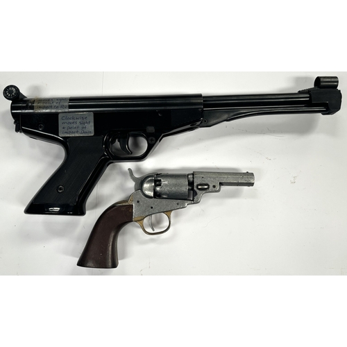 A Gamo .177 air pistol and a model of a small revolver