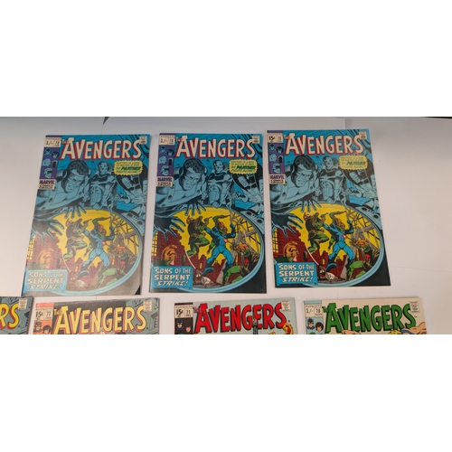 Marvel Comics: The Avengers #45, 54, 58, 68, 70, 71, 72 x 2, 73 x 3