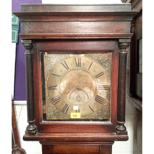 An 18th century oak-cased cottage longcase clock with square top hood ...
