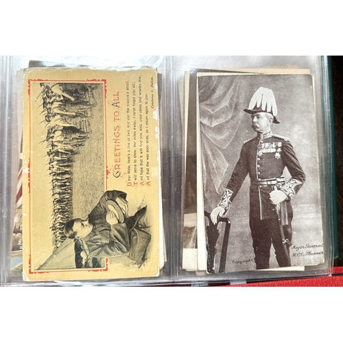 A collection of 84 early 20th century military themed postcards.