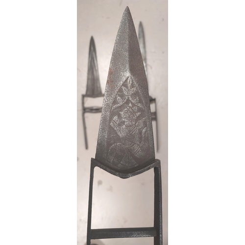 A North Indian push dagger spear combination with floral decoration ...