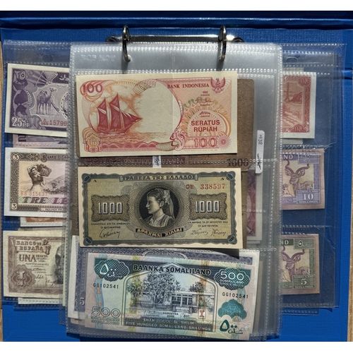 A selection of World bank notes in album