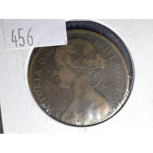 A Victorian "Bun penny" 1d coin; a 1d "old head" penny, dates 1863 & 1896