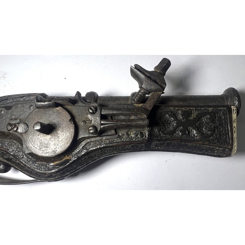 An antique central European wheel-lock pistol, possibly German, the ...