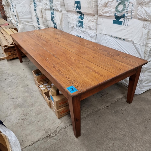 9 x 4 Pitch Pine Table Originally From Upperlands Linen Mill