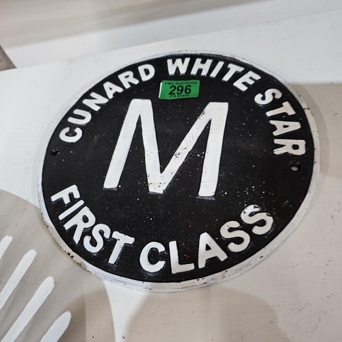 White Star First Class Sign