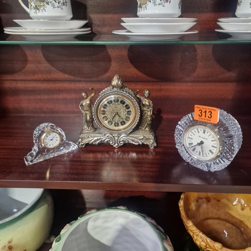 2 Tyrone Crystal Clock & Marquis Waterford Crystal Christmas Ornament