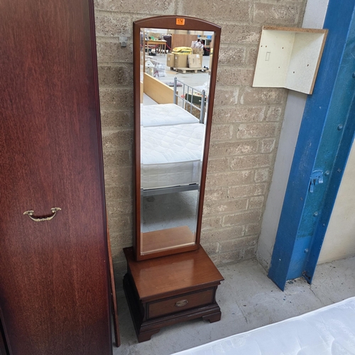 Stag Cheval Mirror With Drawer