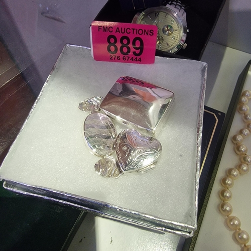 3 Solid Silver Boxes