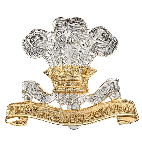 Welsh. Flint & Denbigh Yeomanry scarce anodised cap badge. Prince of ...