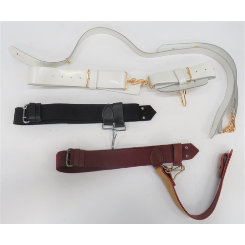Various Current Military Belts consisting white patent leather, NCO's ...