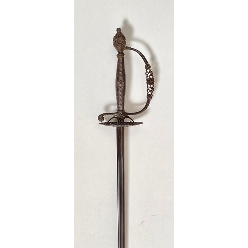 19th Century Cut Steel Hilted Court SwordThis example with straight ...