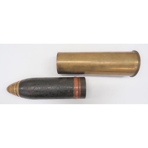 WW1 Inert 18 Pounder Shrapnel Shell brass case. The base dated "1917 ...