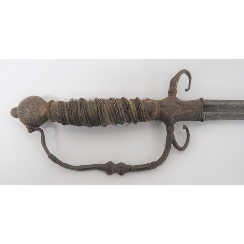 Early 18th Century Small Sword 22 inch, double edged blade. Short ...