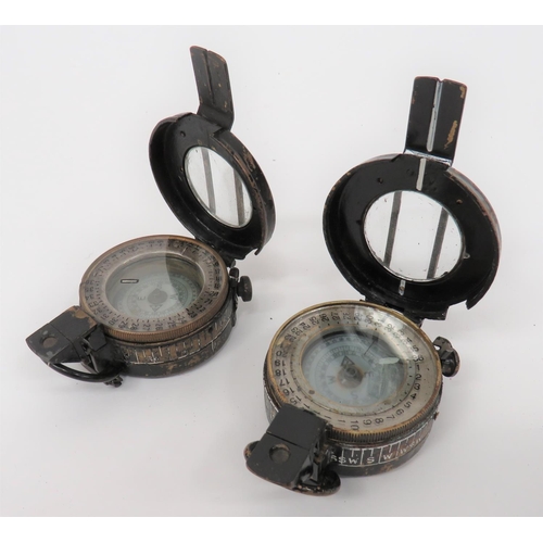 Two WW2 Dated British Military Compasses black painted compass body ...