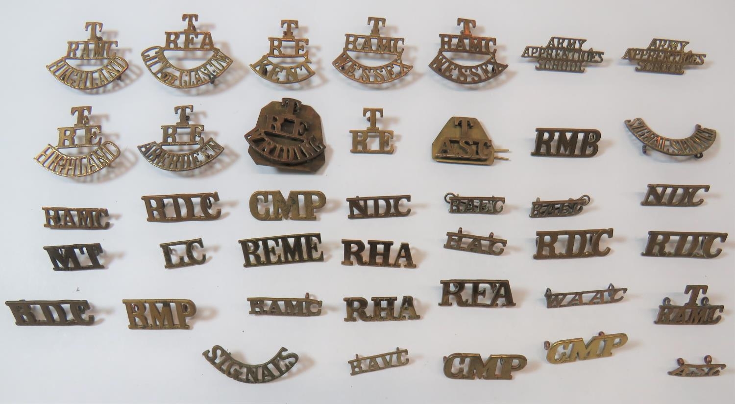 Brass Corps Shoulder Titles Including Territorials including T RFA City ...