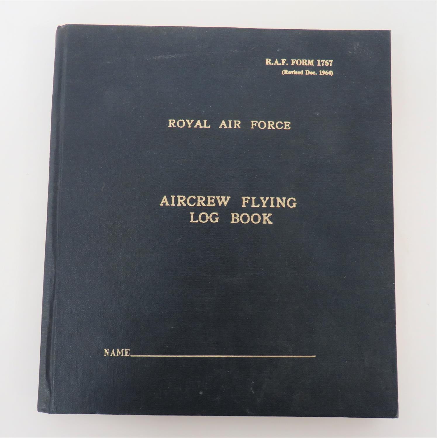 Post 1964 RAF Aircrew Flying Log Book good unused example. Blue linen ...