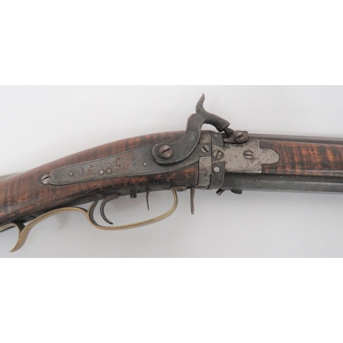 Rare American Plains Double Barrel Over and Under Percussion Rifle 80 ...