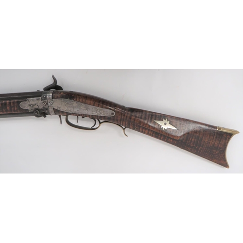 Rare American Plains Double Barrel Over and Under Percussion Rifle 80 ...