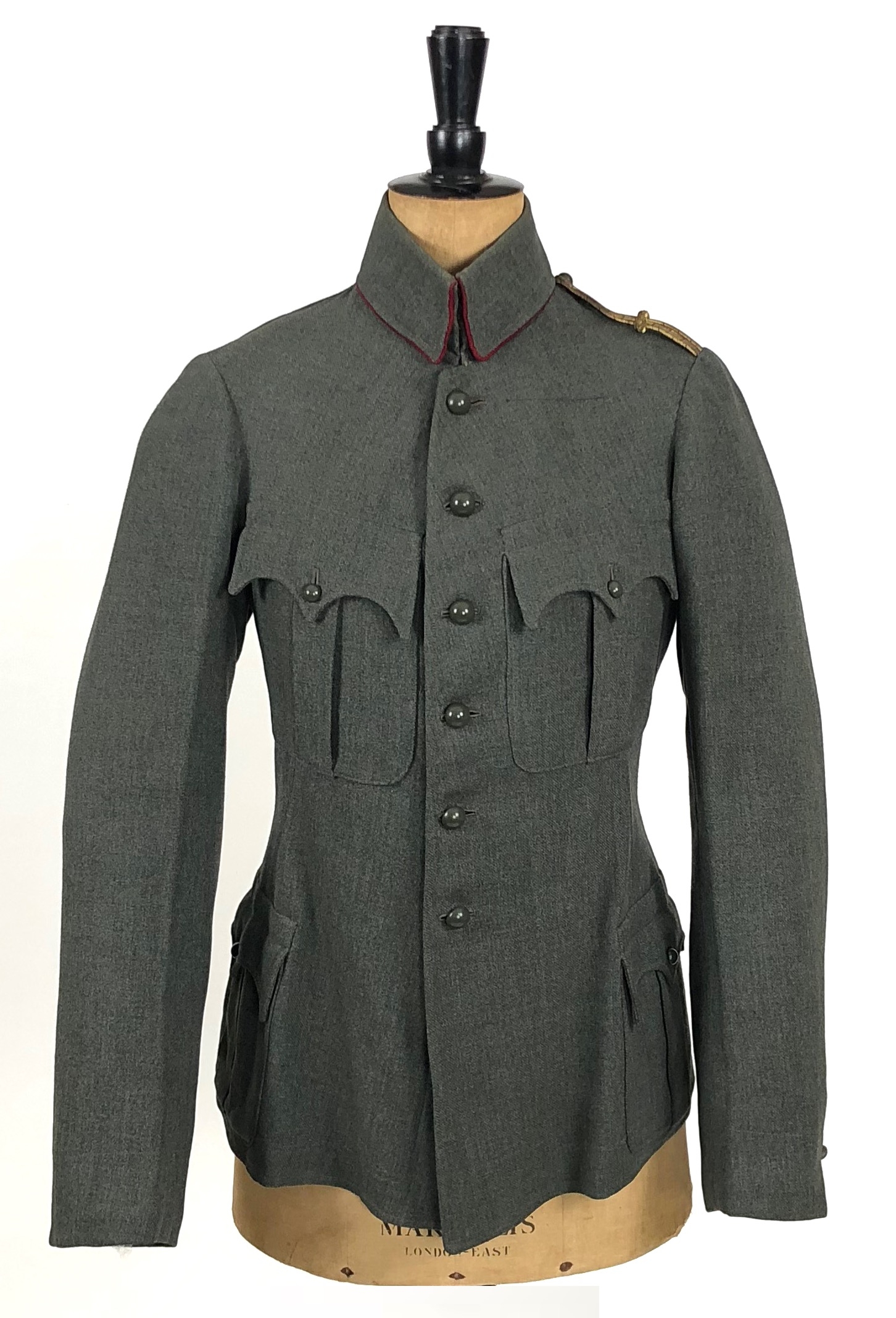 Officer's field-grey service tunic, probably Austro-Hungarian. Good ...