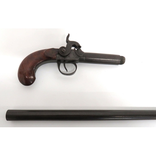 Unusual Mid 19th Century Percussion Pocket Pistol/Musket 38 bore, screw ...