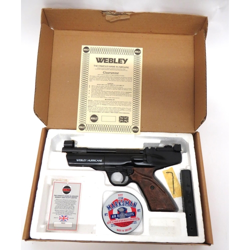 Webley Hurricane Air Pistol .22, 7 inch, blackened hinged barrel with ...