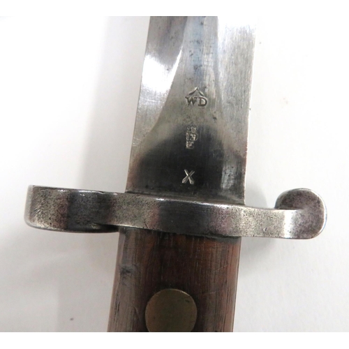 British M1888 MKI 2nd Type Metford Bayonet 12 inch, double edged blade ...