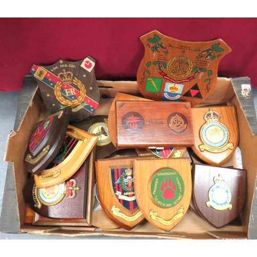 20 x Various RMP And RAF Wall Plaques plaques mounted on wooden shields ...