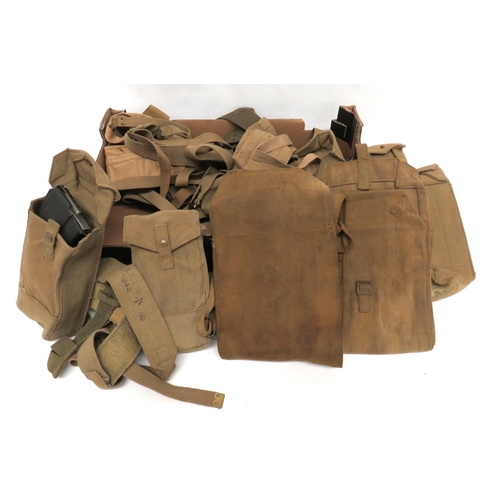 Various 1937 Pattern Webbing Equipment pair of magazine pouches ...