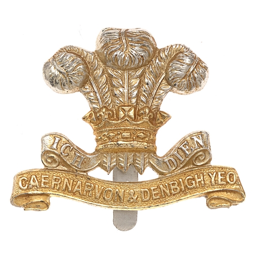 Caernarvon and Denbigh Yeomanry Welsh anodised cap badge. Good rare ...
