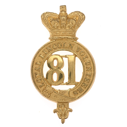 81st (Loyal Lincoln Vols) Regiment of Foot Victorian glengarry badge c ...