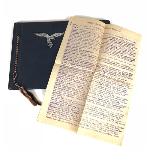 WW2 Luftwaffe Personal Photograph Album. This album is embossed to the ...