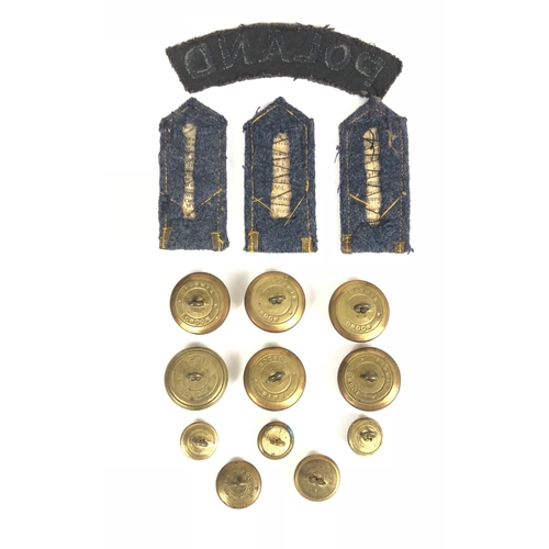 32 WW2 Polish Air Force Badges and Buttons. Comprising Poland ...