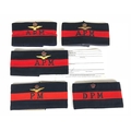 5 RAF Police Provost Marshal Armbands. Five various examples, including ...