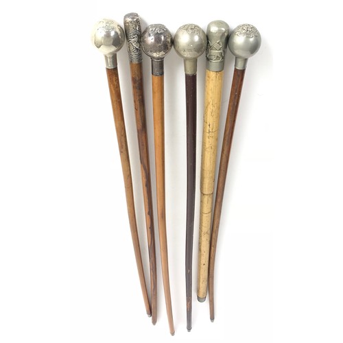 6 regimental swagger sticks to various units. Ball top examples to The ...