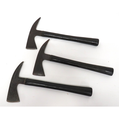 Three Home Front Fire Axes steel bladed head with rear spike. 2 with ...