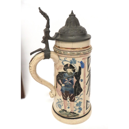 Imperial German Beer Stein large stein. The front with decorated ...