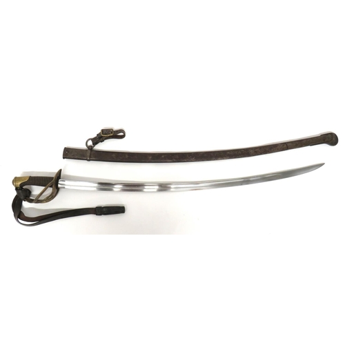 French M1822 Light Cavalry Sword 36 inch, single edged, slightly curved ...