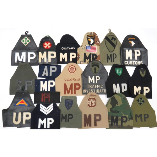 20 x Various Military Police Armbands mainly American orientated ...