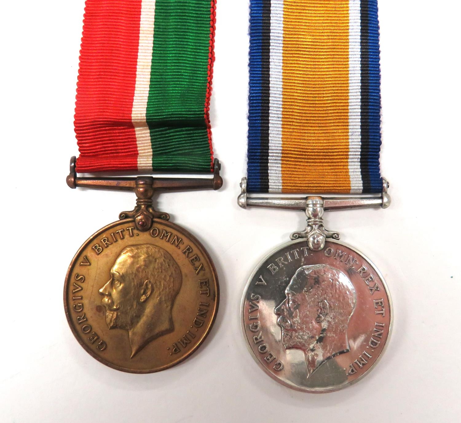 WW1 Mercantile Medal Pair consisting Mercantile Marine and silver War ...
