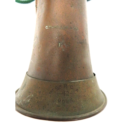 Boer War Period 1st Sussex RGA Bugle copper and brass bugle. Lower body ...