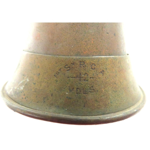 Boer War Period 1st Sussex RGA Bugle copper and brass bugle. Lower body ...