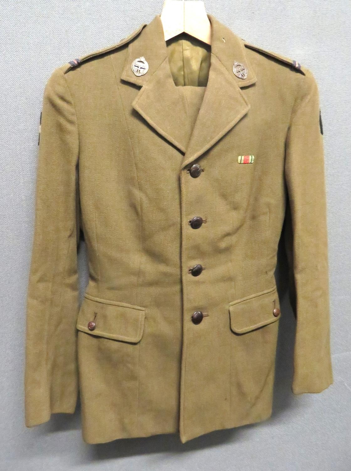 WW2 NAAFI Attached 5th Div Officer's Service Dress Uniform khaki ...