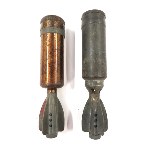 Two British Inert 2 Inch Mortar Shells consisting steel cylinder body ...