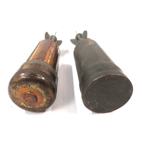 Two British Inert 2 Inch Mortar Shells consisting steel cylinder body ...