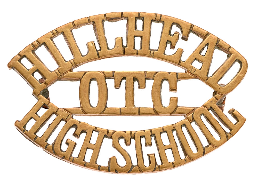 HILLHEAD / OTC / HIGH SCHOOL Glasgow Scottish shoulder title badge c ...