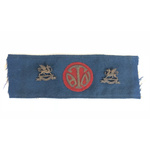 WW1 18th (Eastern) Division Staff Officer Badge and Armband. A very ...